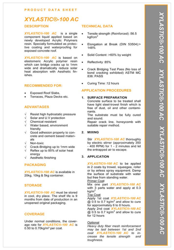 XYLASTIC®-100 AC | RNC Integral Concrete Technology (M) Sdn. Bhd.