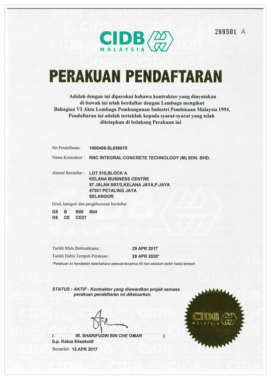 1-1 | RNC Integral Concrete Technology (M) Sdn. Bhd.